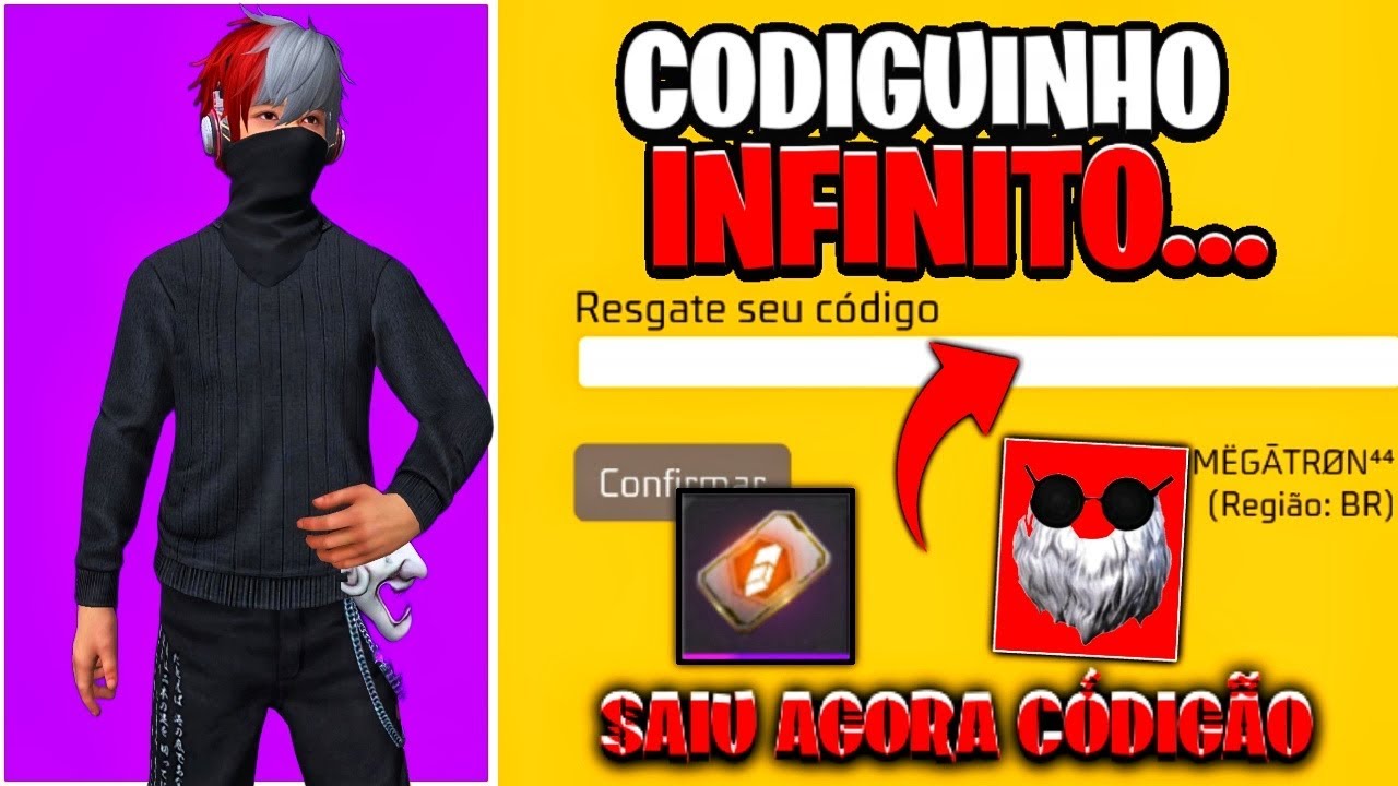 SAIU!! CODIGUIN INFINITO PARA RESGATAR HOJE FREE FIRE CODIGUINHO ...