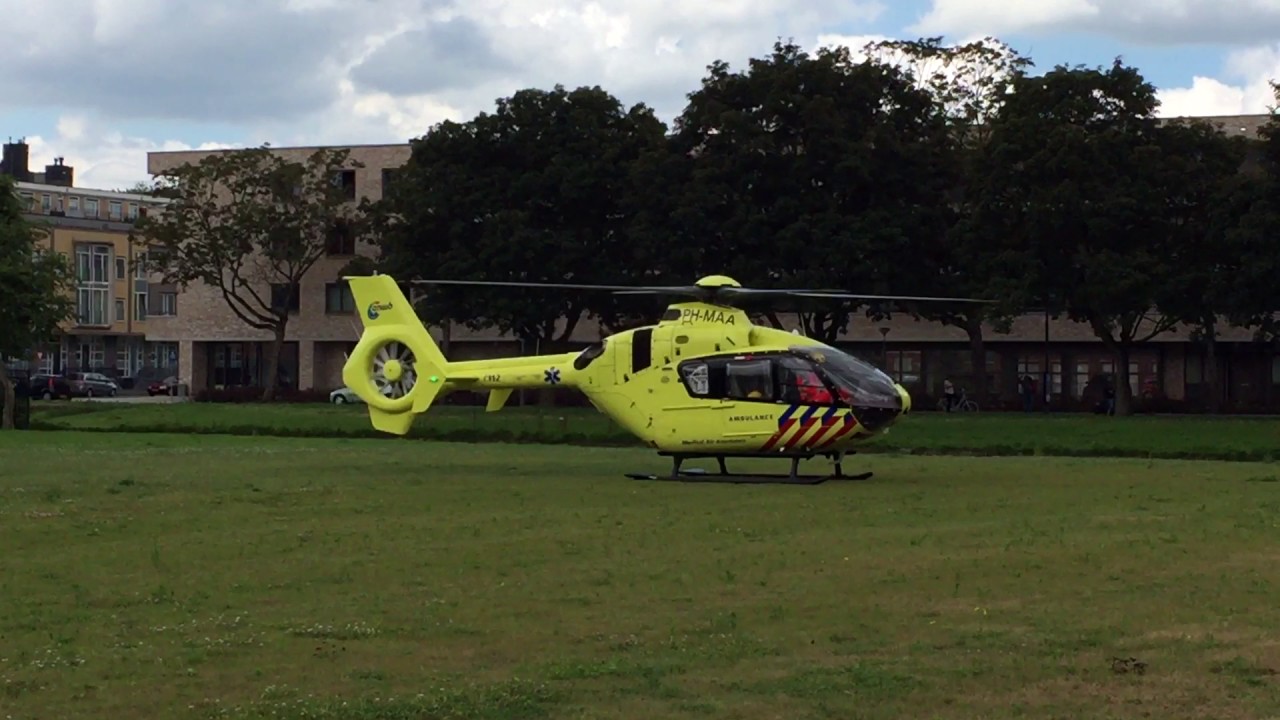 ANWB Trauma Helicopter ( PH-MAA) take off Netherlands Wielwijk ...