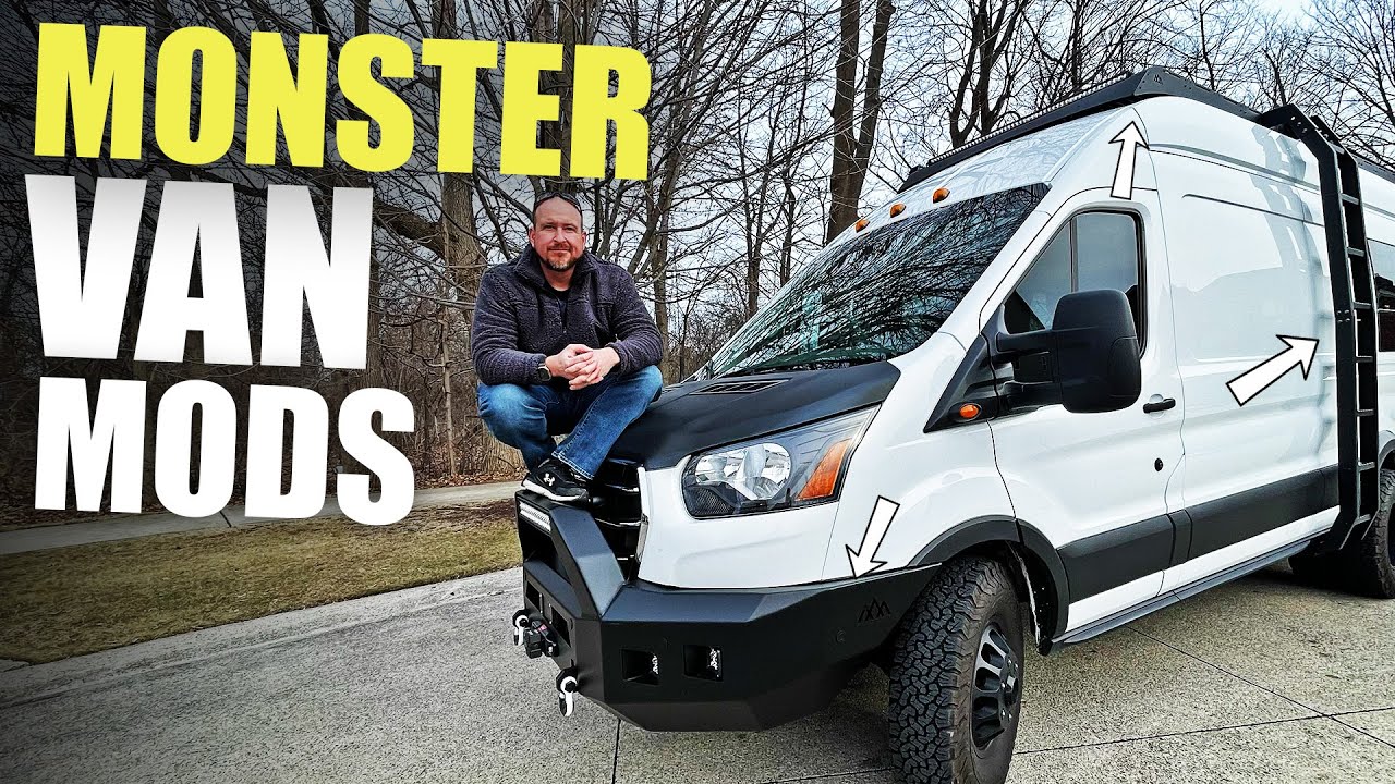 MONSTER Van Mods : Bumper with Bull Bar, DRIFTR Rack, Ladder ...