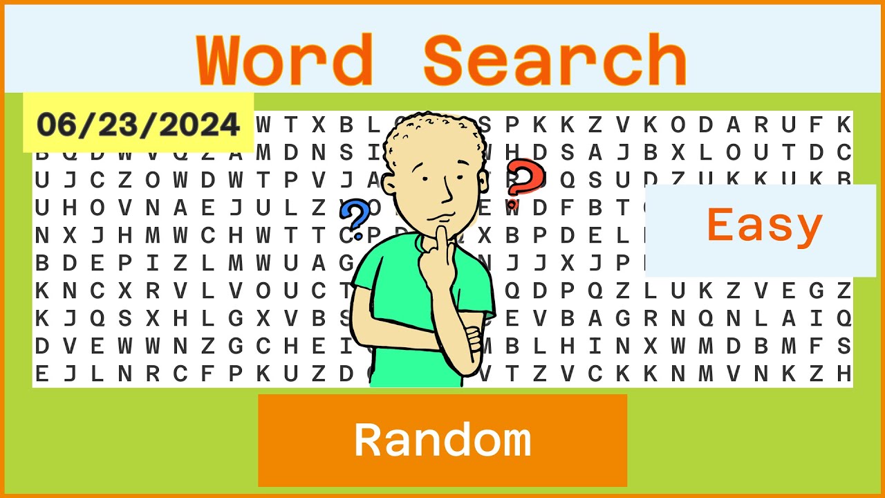 Word Search Easy - Random - 06/23/2024 - YouTube