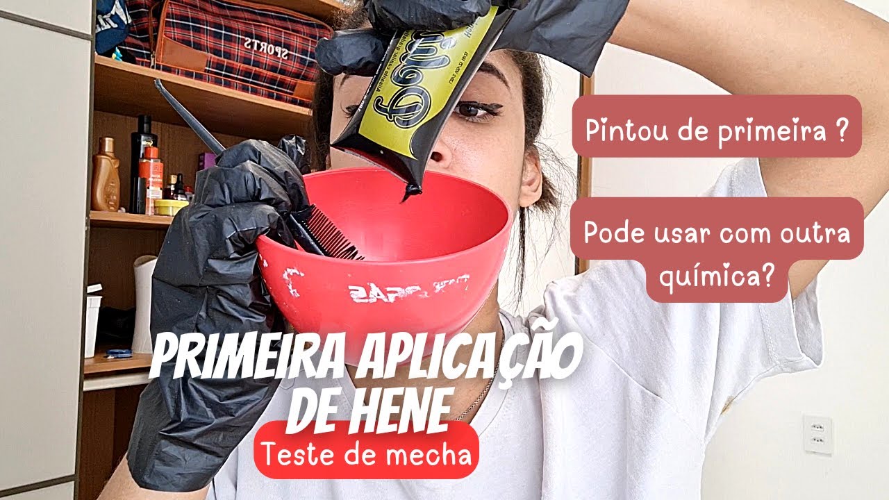 PRIMEIRA APLICAÇÃO DE HENE NO CABELO CRESPO | TESTE DE MECHA HENE ...