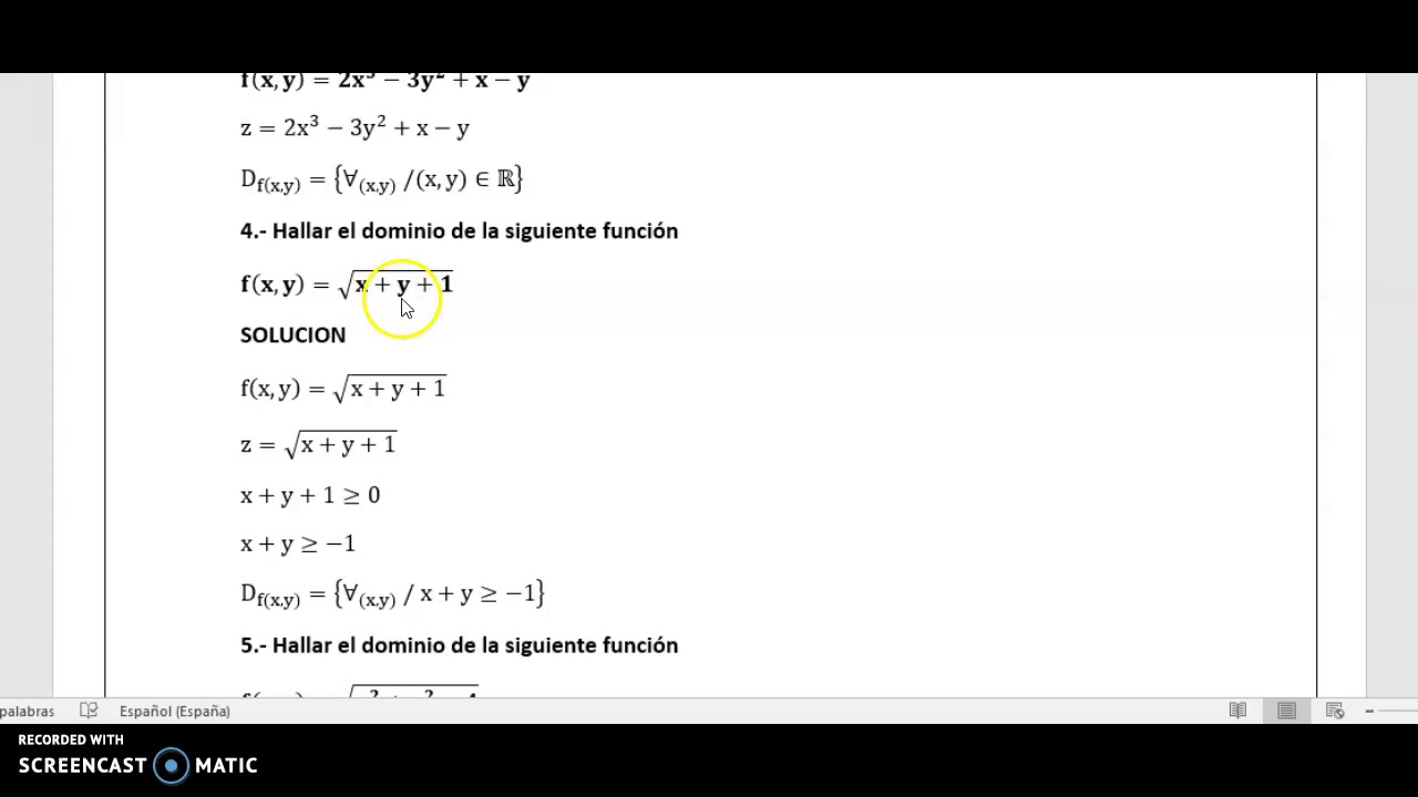 DOMINIO DE FUNCIONES DE VARIAS VARIABLES - YouTube