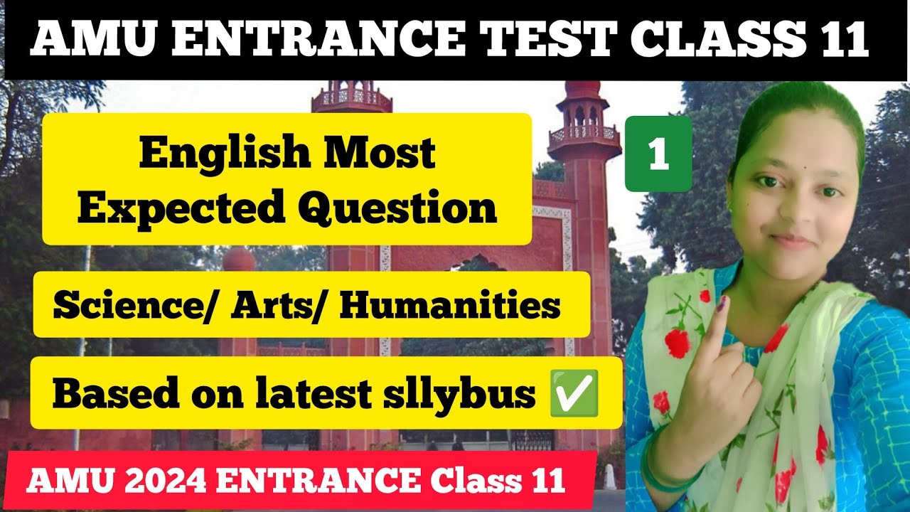 AMU ENTRANCE TEST CLASS 11 ENGLISH MOST EXPECTED QUESTIONS 💐💐 - YouTube