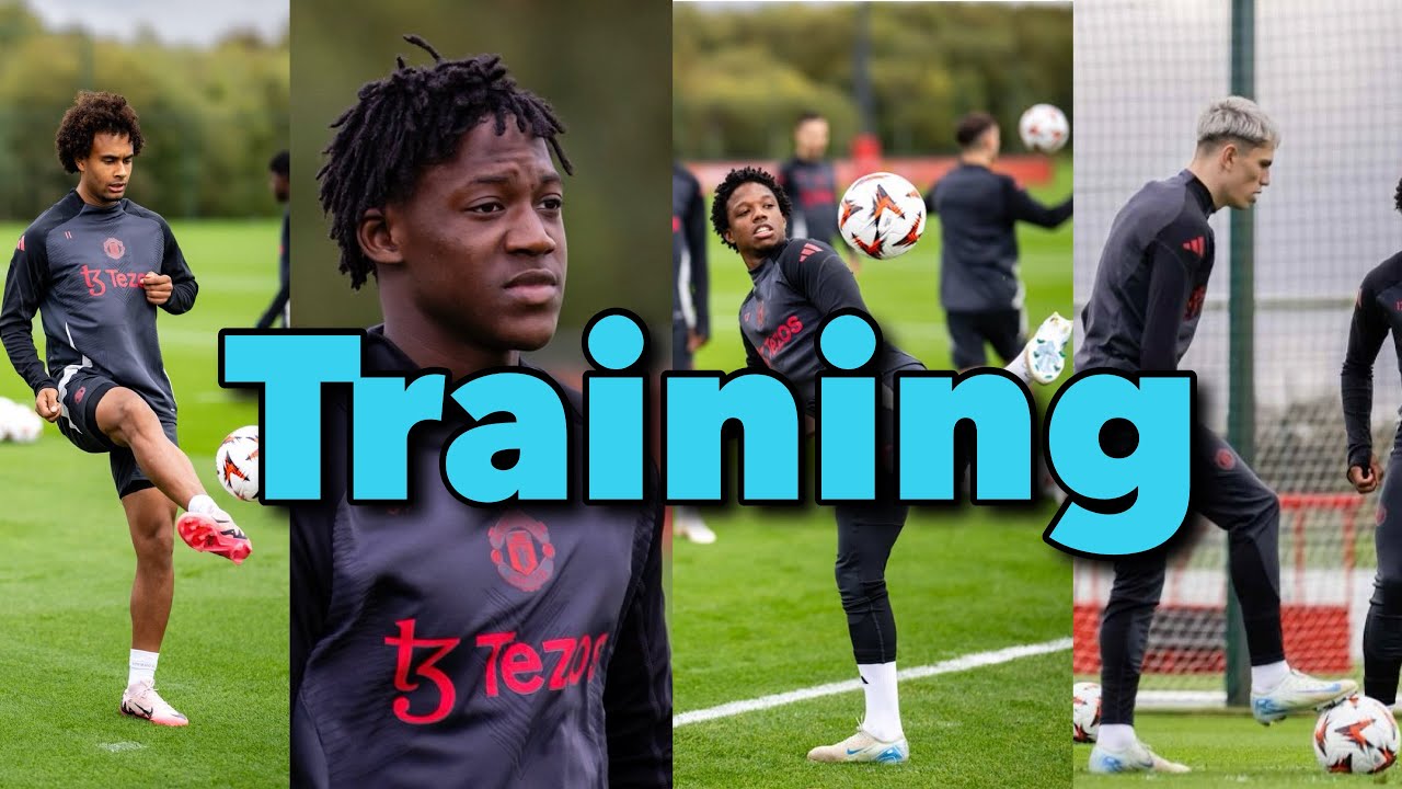 Manchester United Training 2nd Oct: Mainoo, Garnacho, Rashford, Hojlund ...