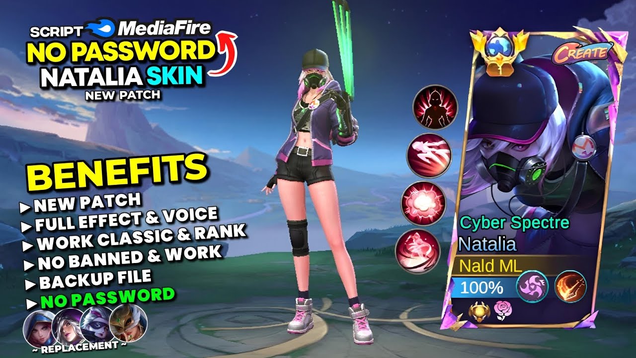 NEW Script Skin Natalia Create Cyber Spectre No Password | Full Effect & Voice - New Patch MLBB ...