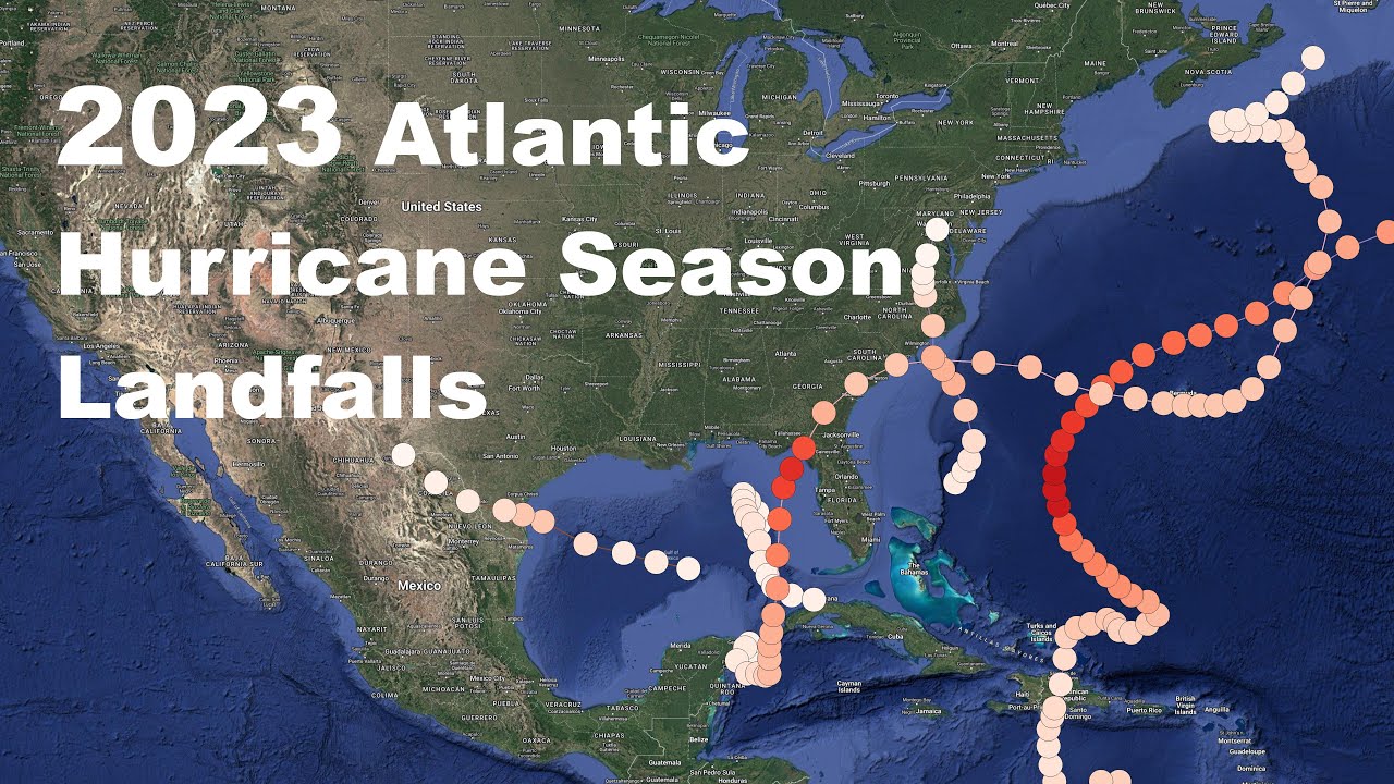 2023 Atlantic hurricane season map animation, all landfalls, Hurricane ...