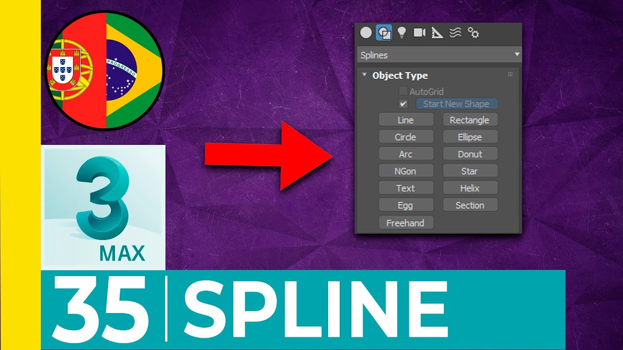 35 | 3ds Max Spline (Shape - Linea) - YouTube