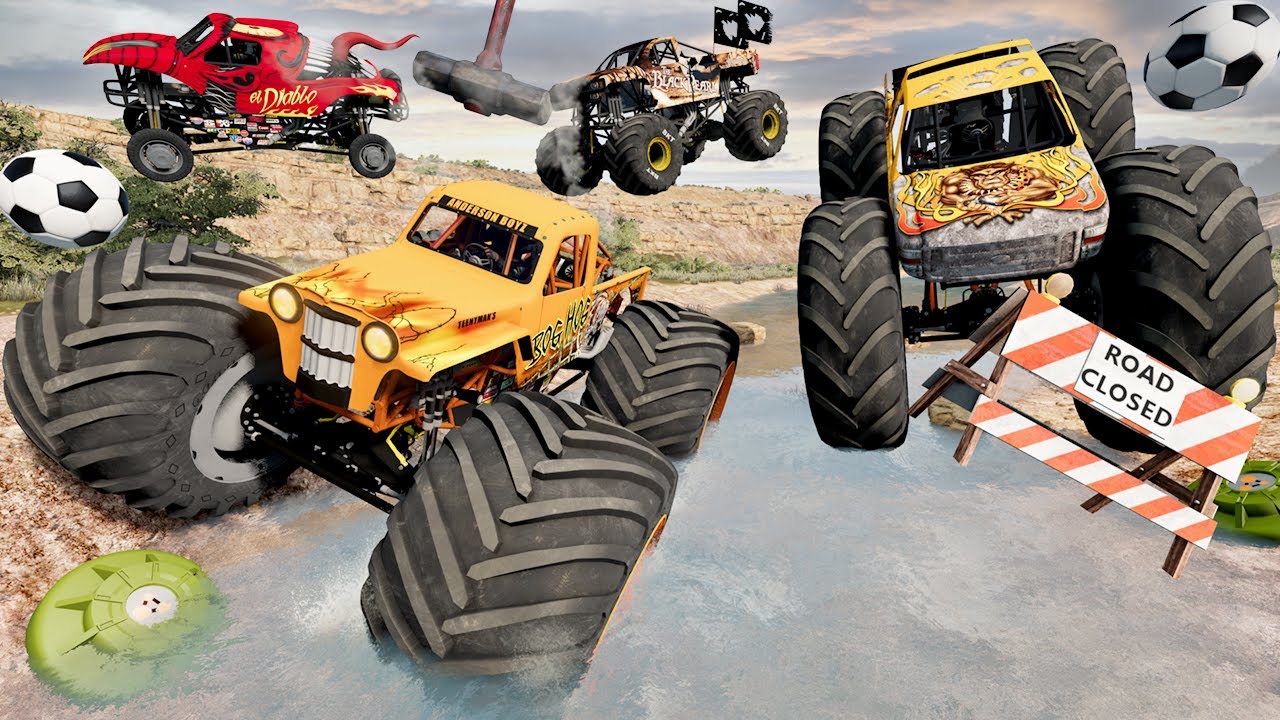 Monster Truck Mud Battle #42 | BeamNG Drive - Griff's Garage - YouTube