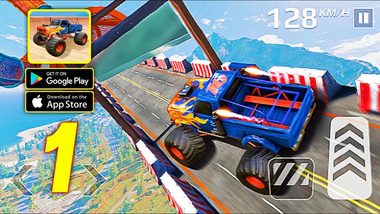 Monster Truck Mega Ramp Stunt - Gameplay Part 1 (iOS,Android) - YouTube