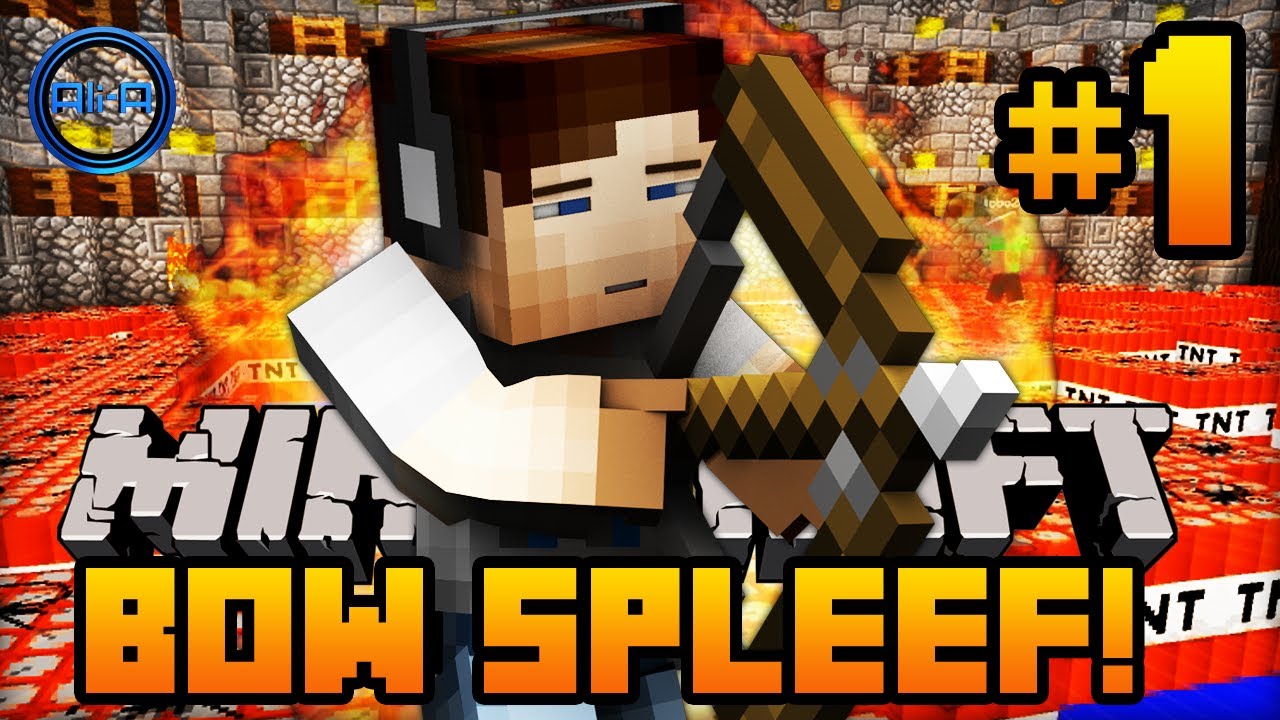 Minecraft BOW SPLEEF - Mini Games w/ Ali-A #1 - "OH MY COW BEANS ...