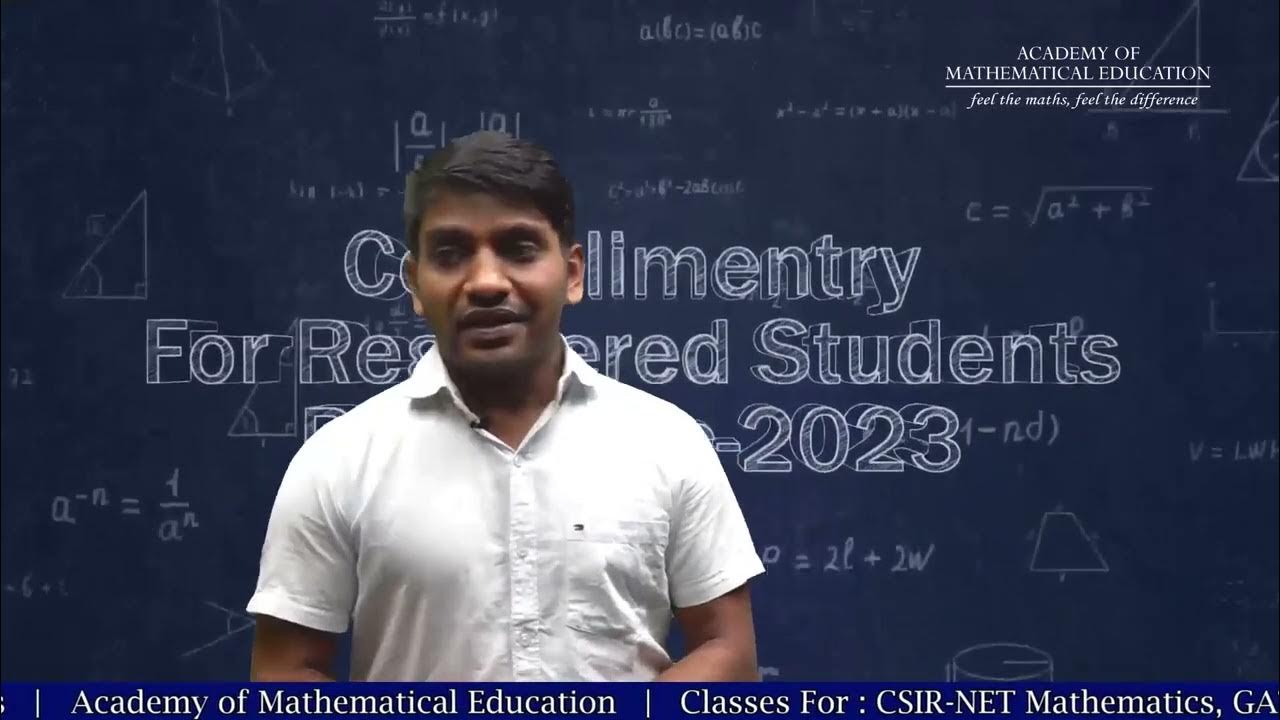 Foundation Batch for CSIR-NET/IIT-JAM/GATE/TIFR/NBHM/SET - YouTube