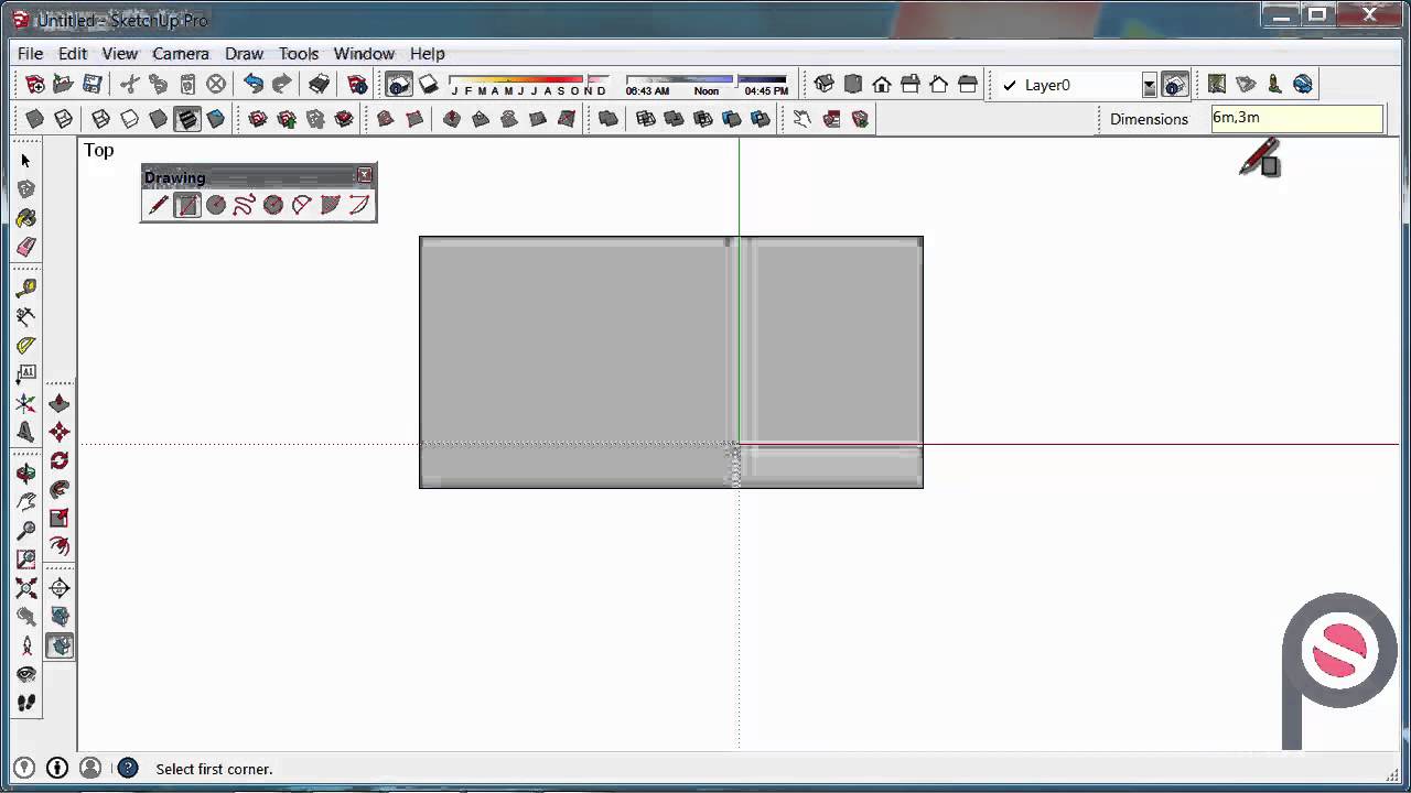 SketchUp - How to use the Rectangle Tool - YouTube