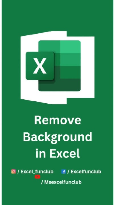 Excel trick to remove background | #excel #exceltricks #msexcelfunclub - YouTube