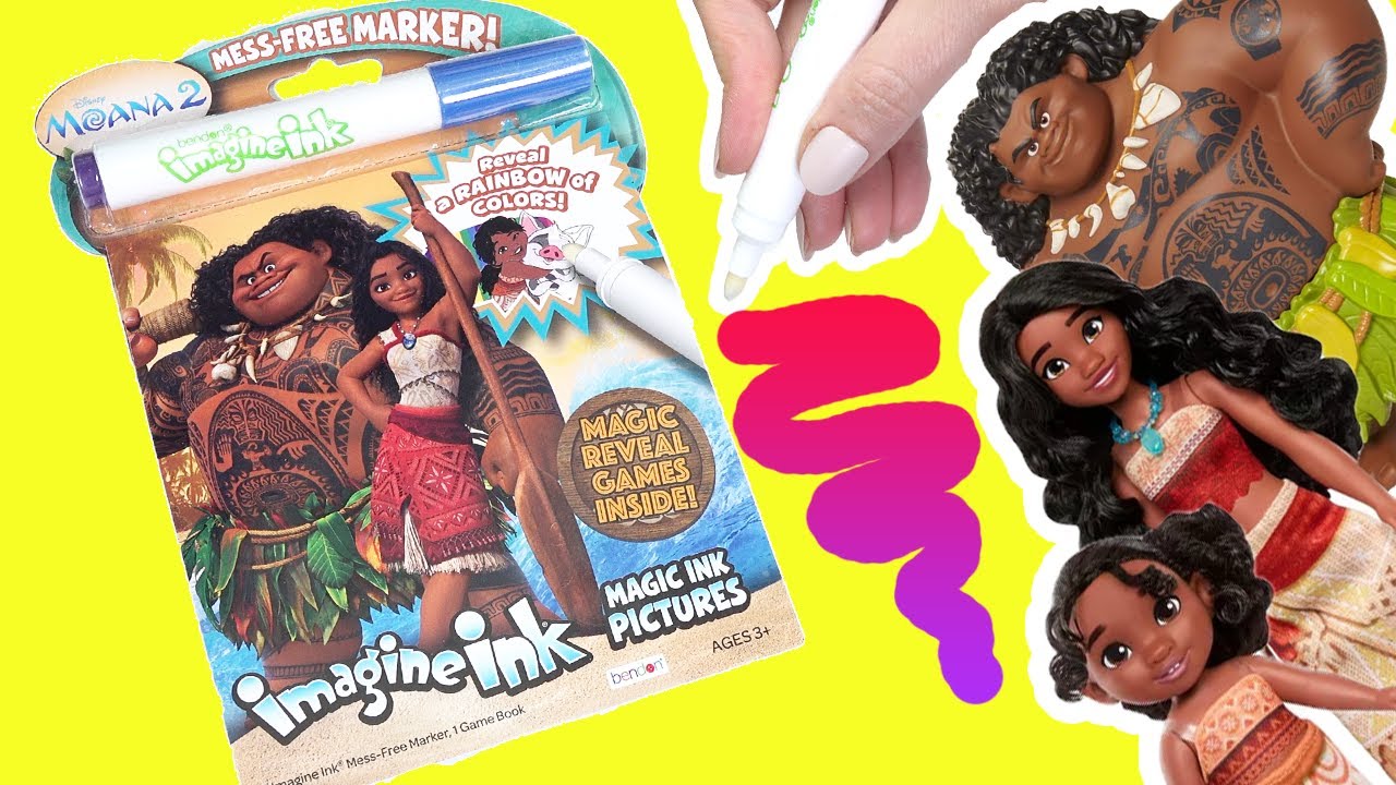 Moana 2 Movie Imagine Ink Activity Coloring Book with Magic Marker and ...