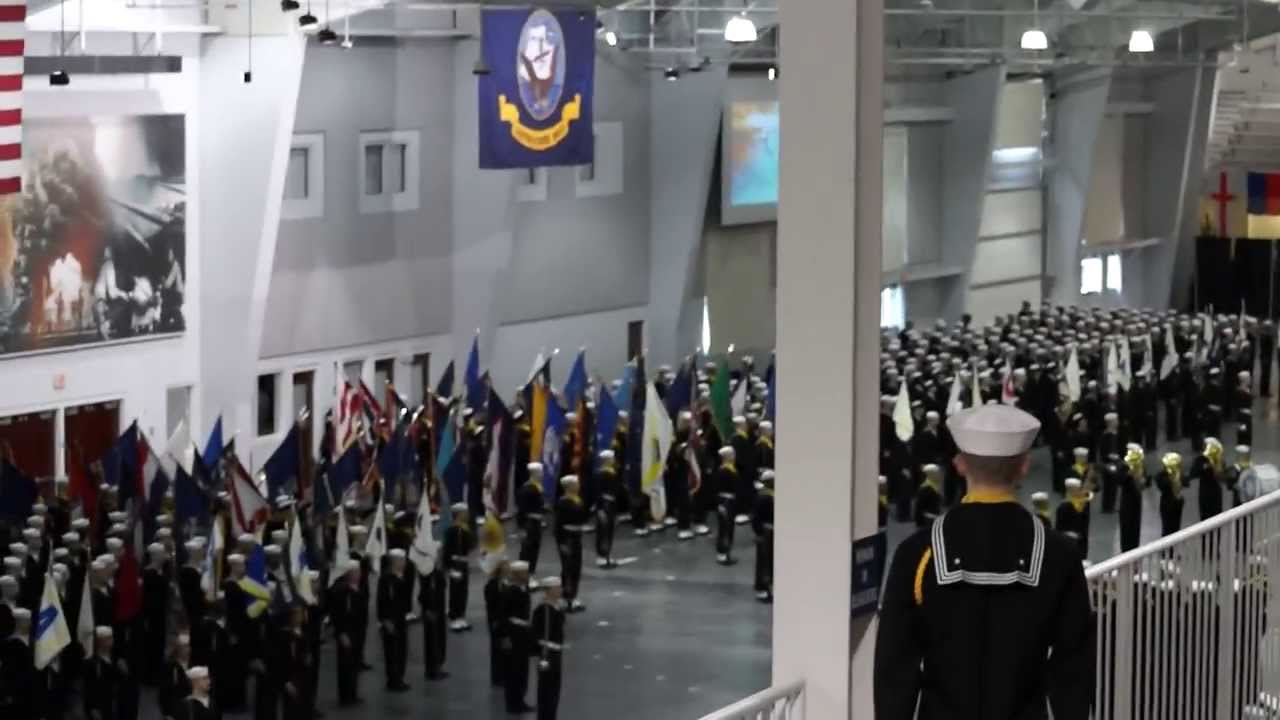 PIR 01-03-14 Navy Recruits Singing Anchors Aweigh at Graduation - YouTube