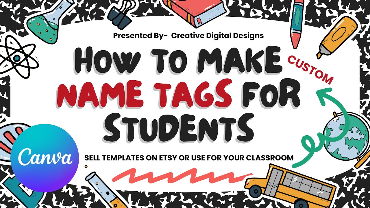 Canva Tutorial for Teachers |How to Create Classroom Name Tags in Canva ...