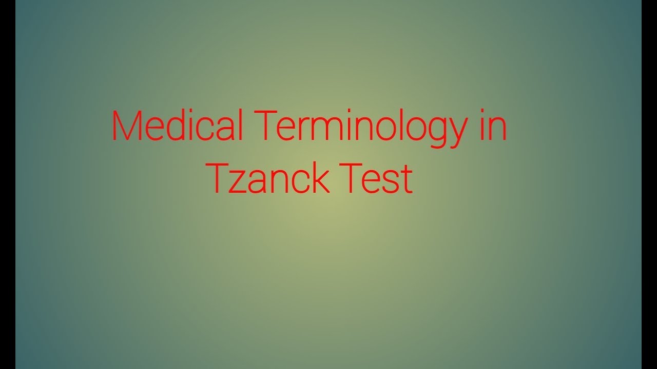 Medical Terminology in Tzanck Test - YouTube