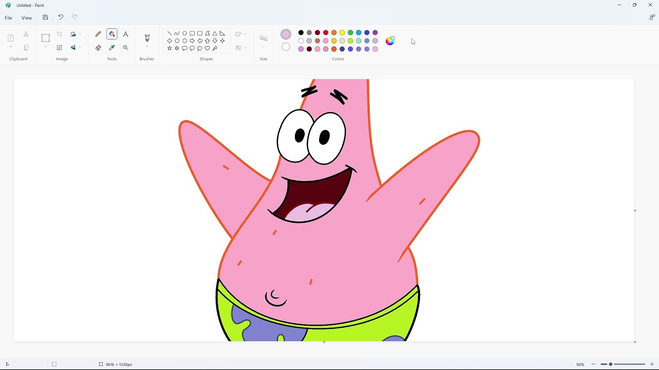 How to draw Patrick Star using MS Paint | How to draw on your computer ...