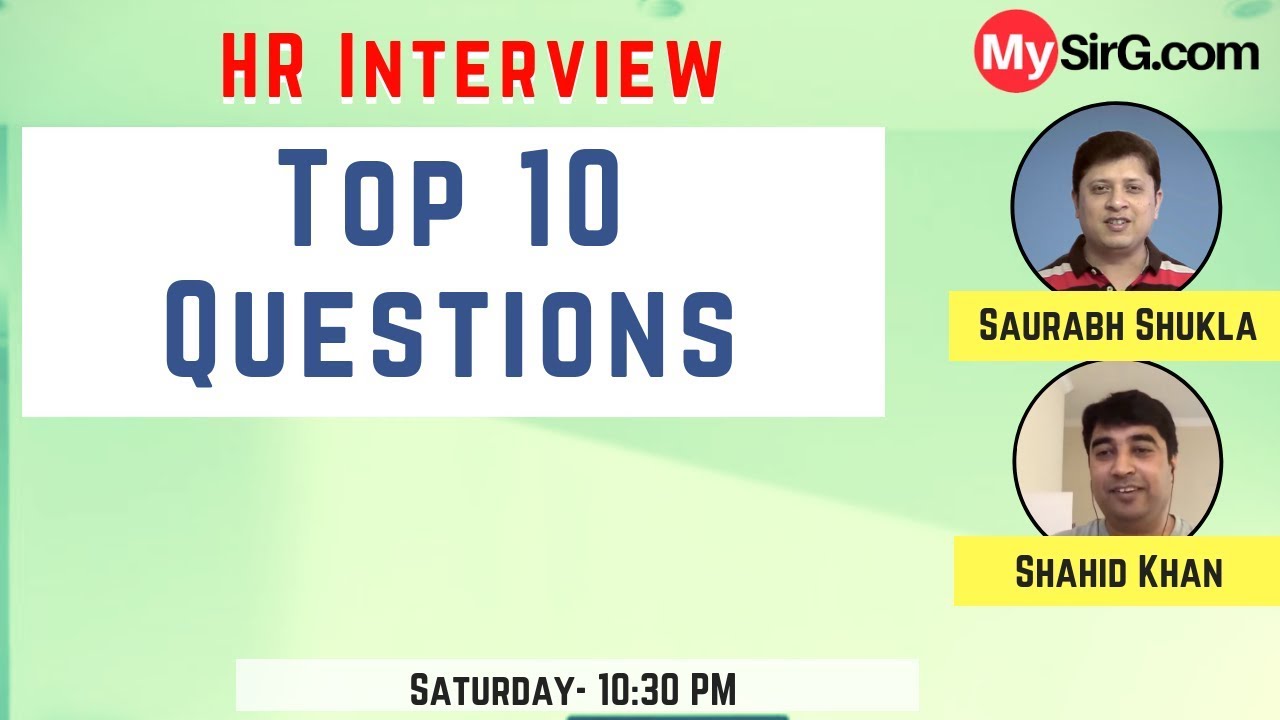 MySirG Webcast #26 | How to crack an HR Interview? - YouTube