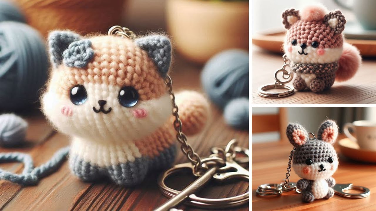 Animal keychain knitted with wool share ideas Inspired by AI #knitted # ...