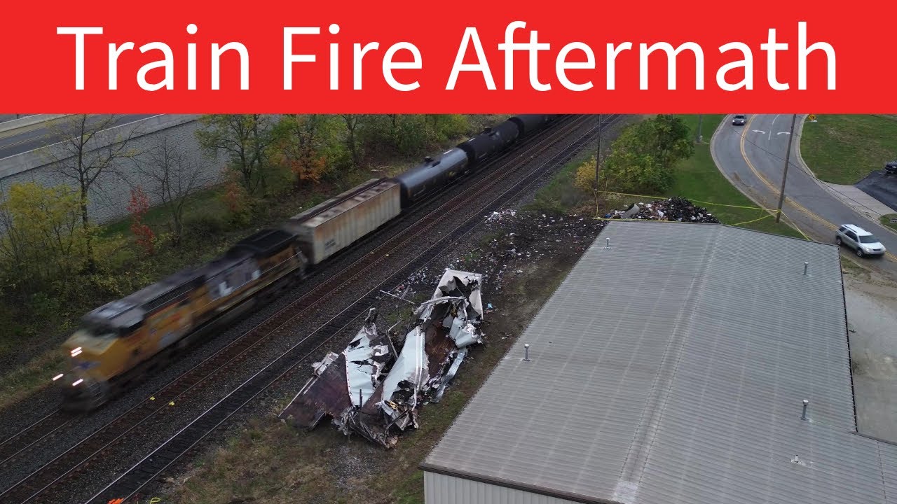 Train Fire Aftermath - Norfolk Southern in Goshen, Indiana - YouTube