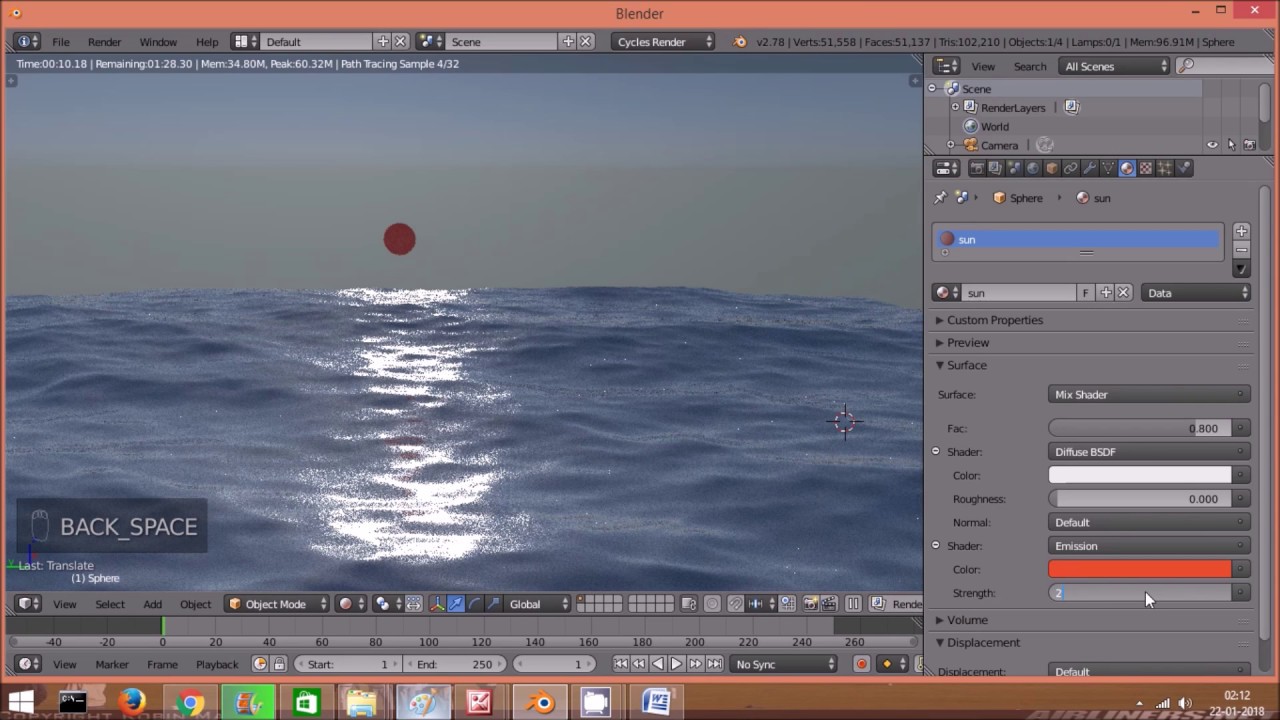 Quick Review- Create Ocean effect in blender. - YouTube