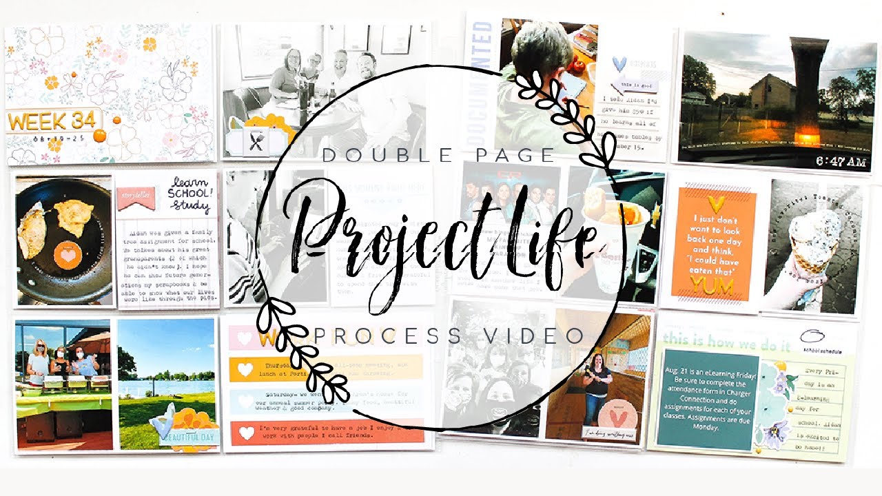 12x12 Double Page Project Life Process | Week 34 - YouTube