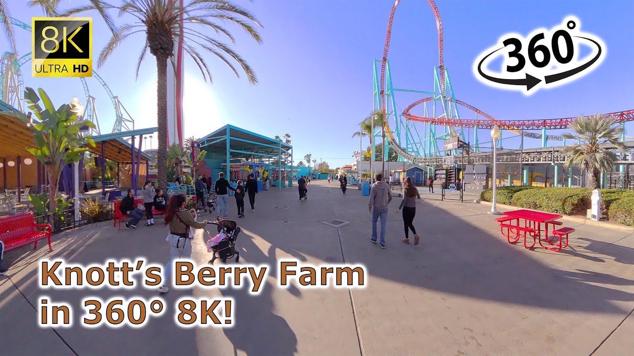 360° 8K Knott's Berry Farm Walking Tour - Theme Park in Stunning Detail ...