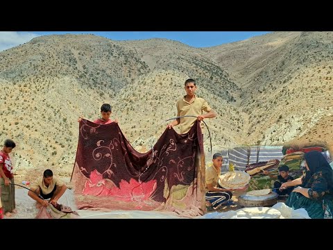 The secret of nomadic life in the mountains | Hot local bread and washing blankets with spring water
