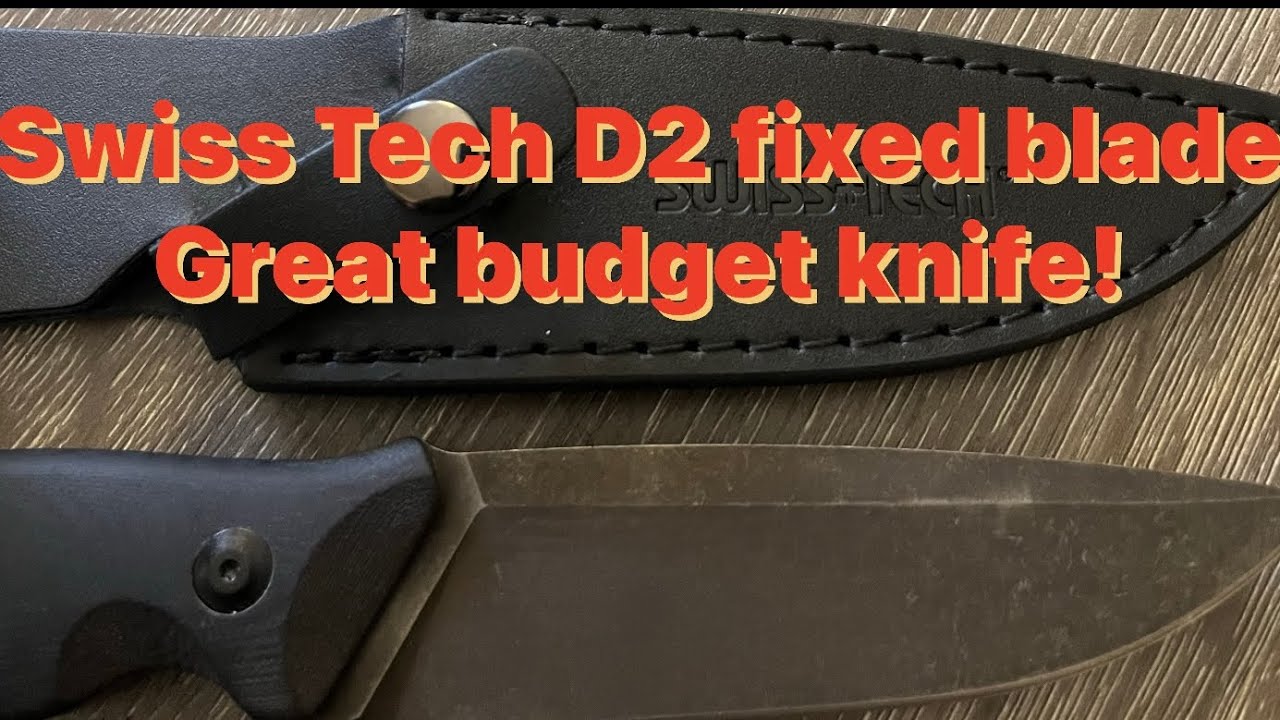 Swiss Tech D2 Fixed blade! Great Budget knife!! - YouTube