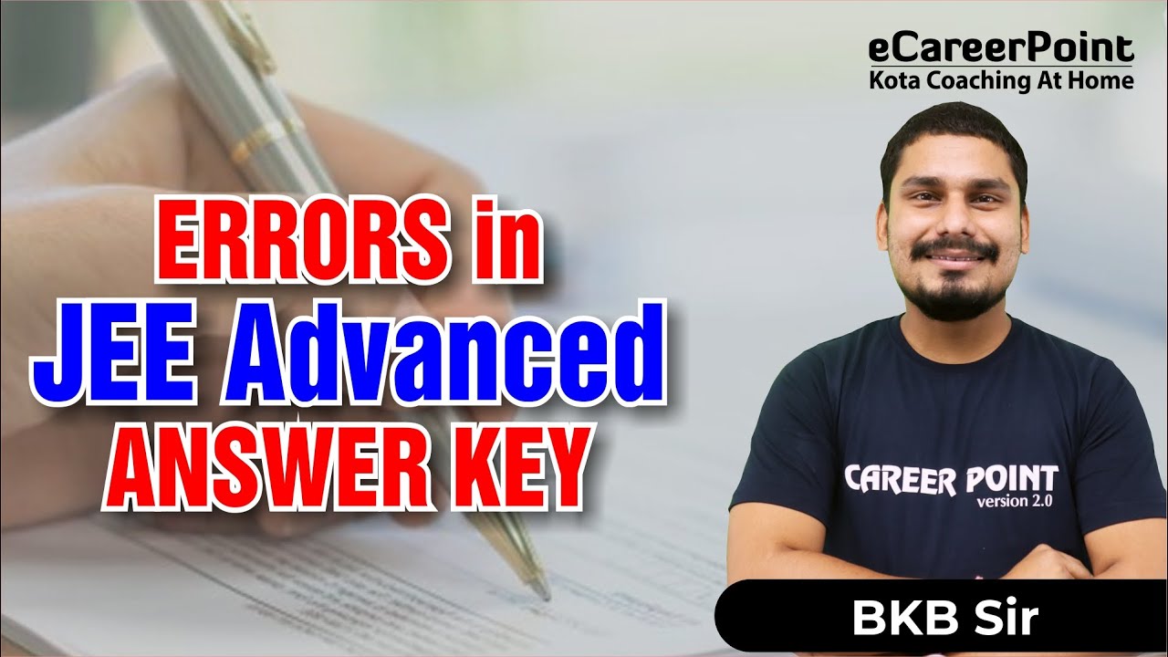 Error In Answer Key In Jee Advance | Paper 1 Chemistry | JEE Adv ...