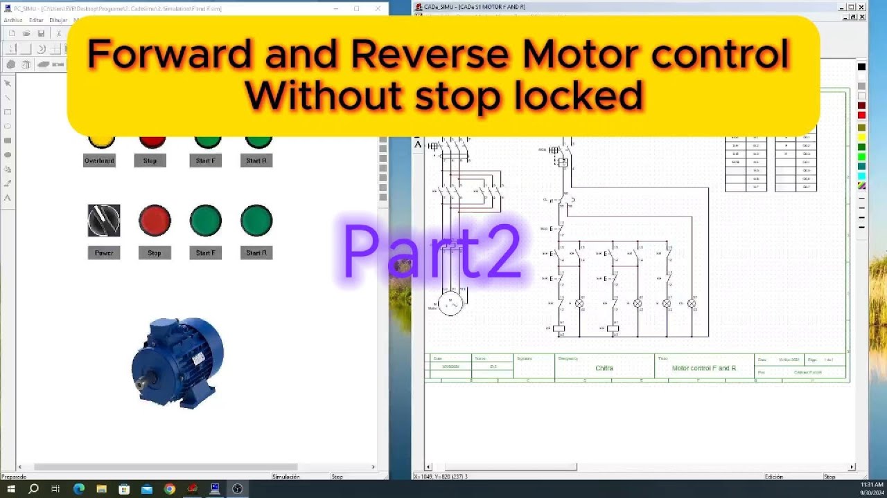 Ep07 Motor forward and Revers without interlock stop on cade-simu and ...