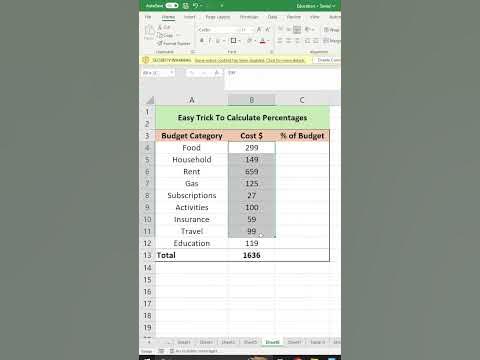 Easiest Way To Calculate Percentages In Excel - YouTube