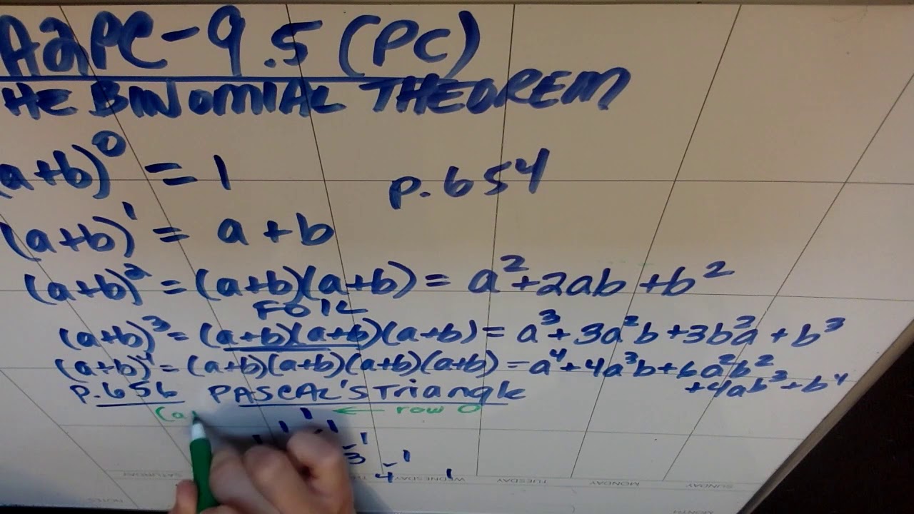 HA2PC: 9.5 (0001) Pascal's Triangle Binomial Expansion E1 - YouTube