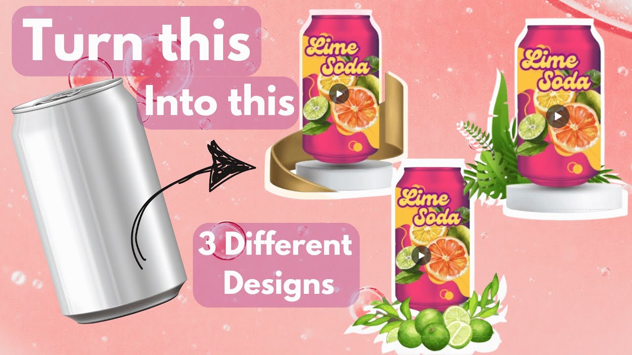 How to Design a Fruit Soda Can Mock-Up in Canva: Easy Tutorial for ...