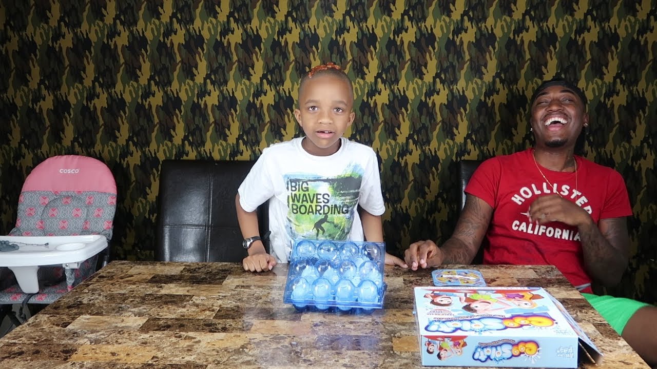 Egg Splat Challenge(XJ gets a surprise) - YouTube