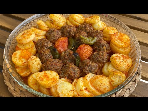 BİRAZ PATATES VE KIYMA İLE LEZZETLİ YEMEK TARİFİ - FIRINDA PRATİK PATATES KÖFTE - fırın yemekleri