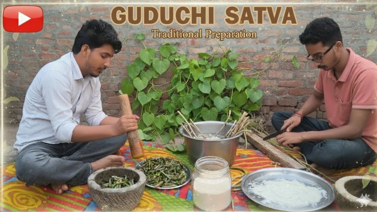 Preparation of guduchi satva( Giloy)|| Baba hira das ji ayurvedic ...