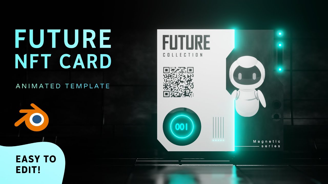3D Blender template NFT Future card (Downloadable) - YouTube