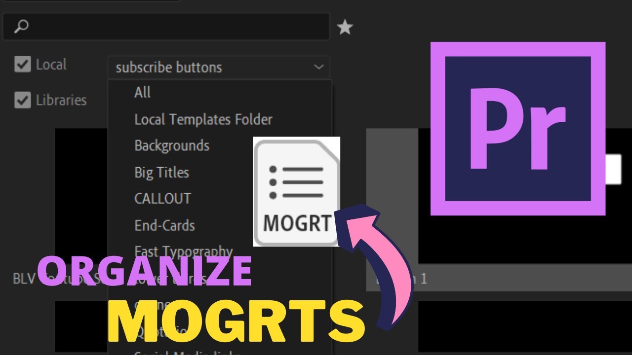How To Organize MOGRTs Files In Essential Graphics Adobe Premier Pro ...