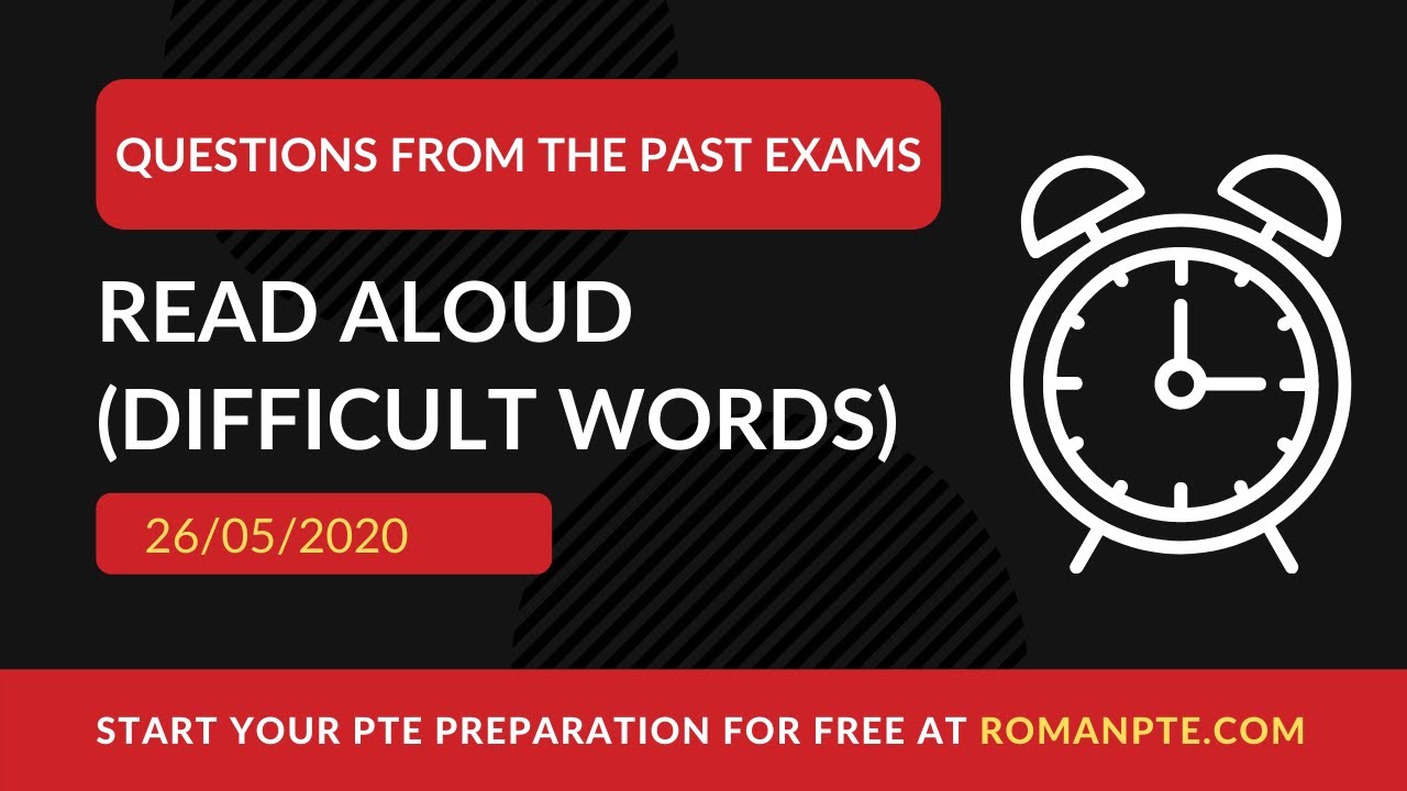 PTE Practice: Read Aloud with difficult words (PTE 2020) - YouTube
