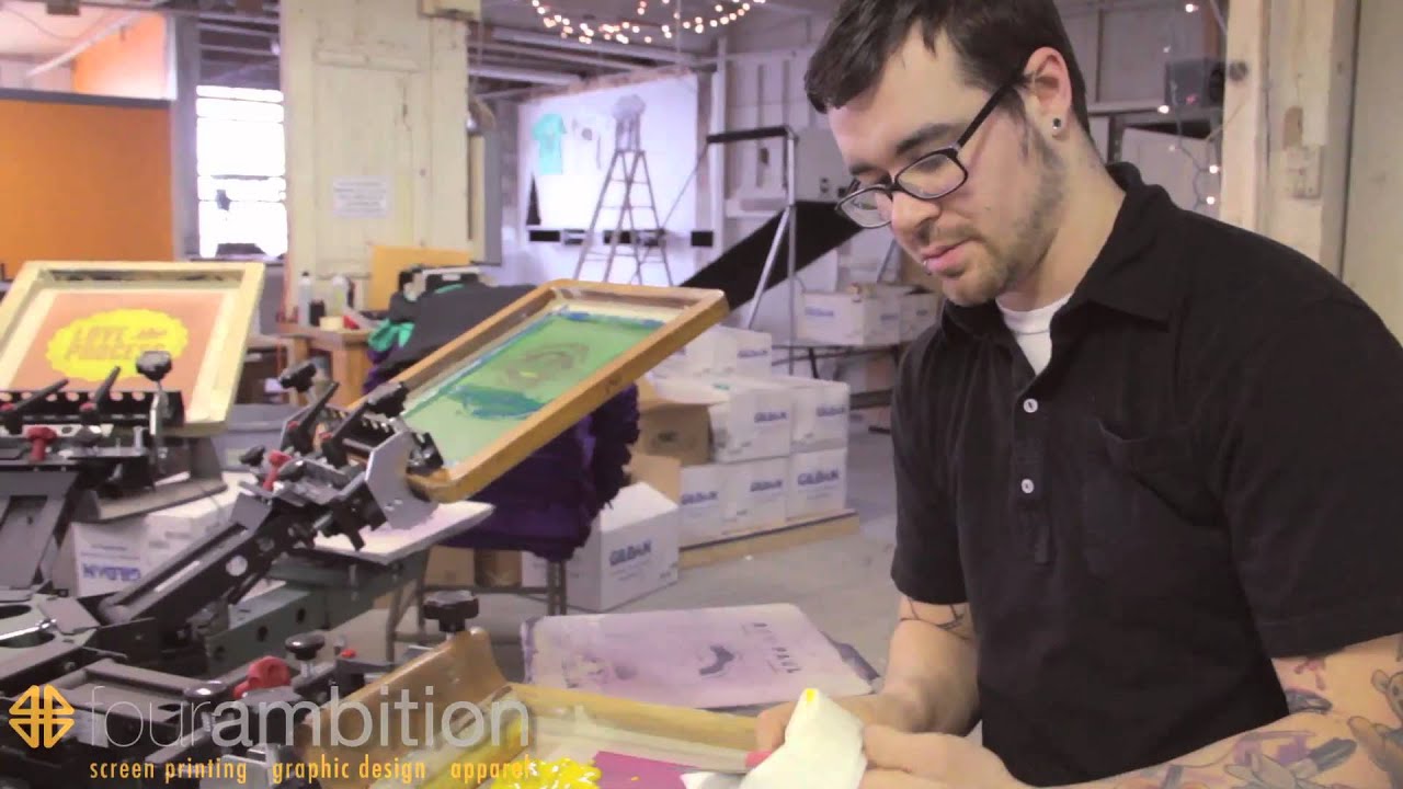 Dye Discharge screen printing tutorial with Four Ambition - YouTube