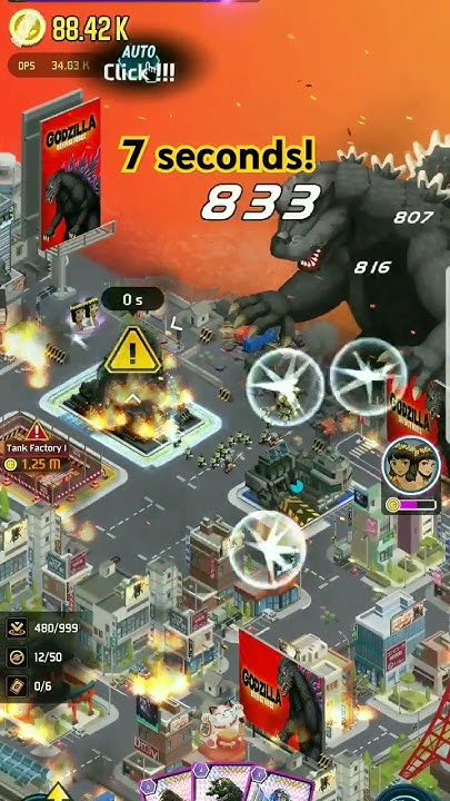 Godzilla (1966) defeated in 7 seconds (Game is Godzilla defense force) #ww2memes #music #funny # ...