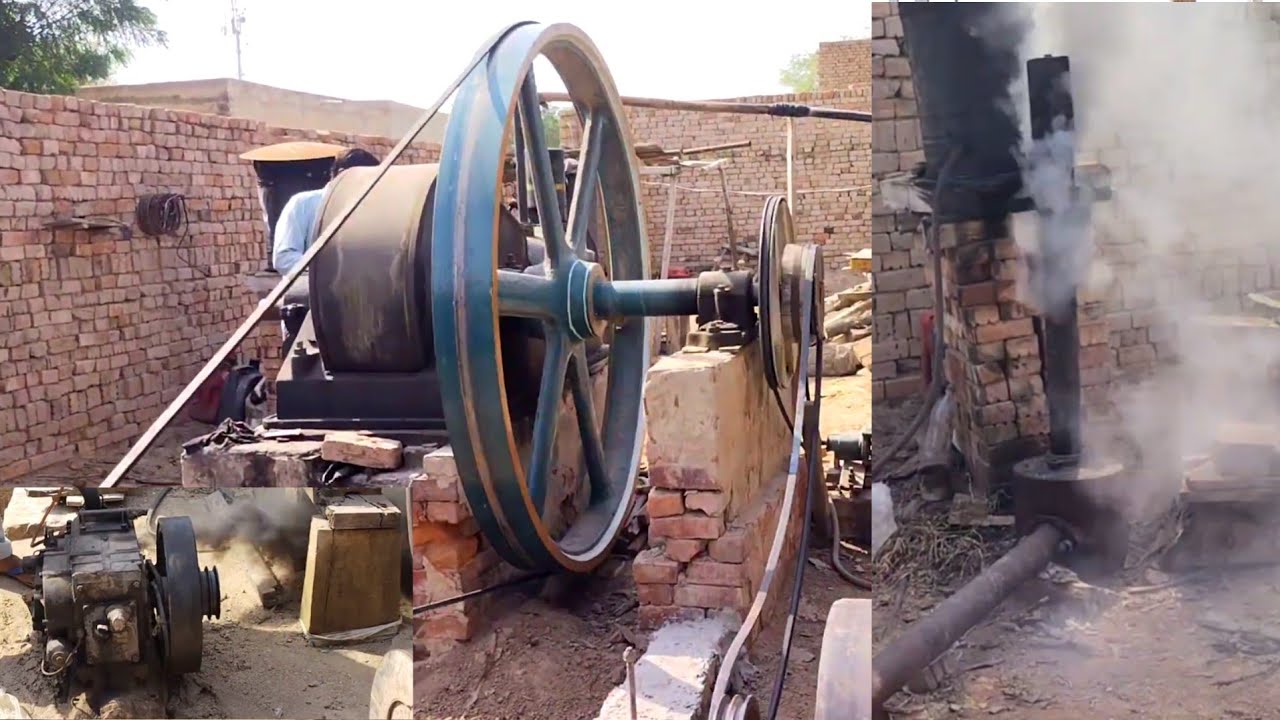 Amazing Start-up of Old Ruston Engine - Old Black Engine Start with ...