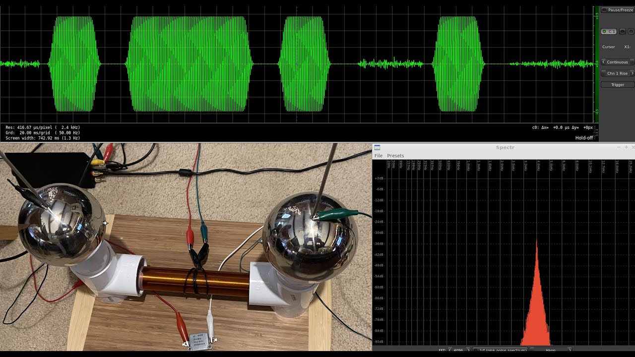 Key CW on ur RIG REMOTELY using a 4Khz VLF TESLA COIL TX antenna & a ...