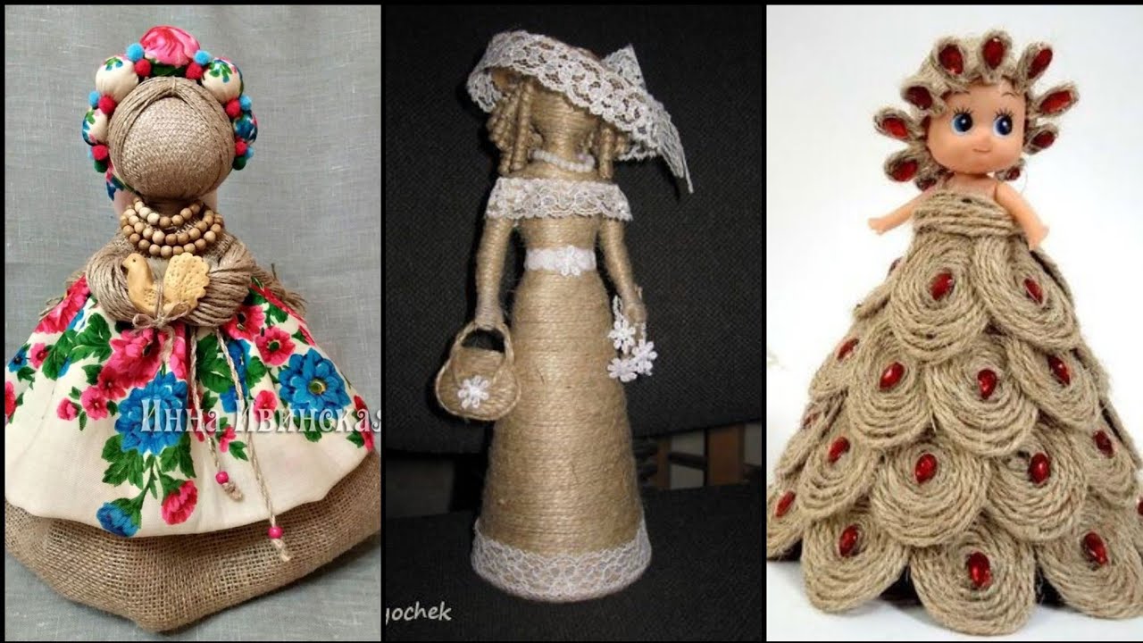 Amazing Jute Craft Doll Decoration Ideas - Jute Craft Ideas - Amazing ...