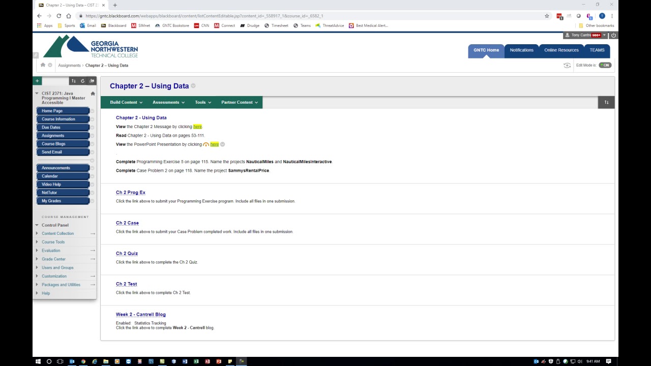 CIST 2371 Chapter 2 Message - YouTube