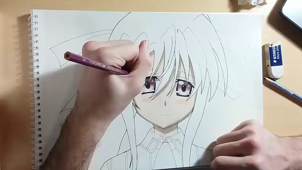 Speed Drawing Akeno Himejima - High School DxD - YouTube