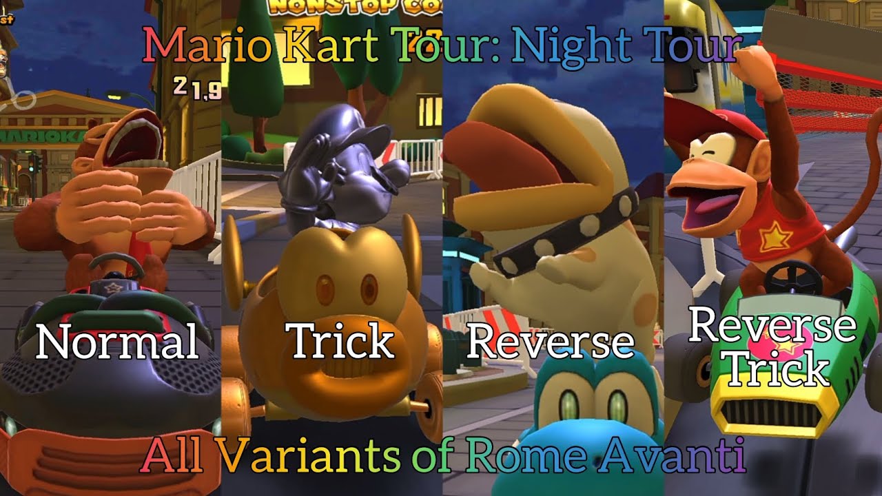 All Variants of Rome Avanti | Mario Kart Tour | Night Tour - YouTube