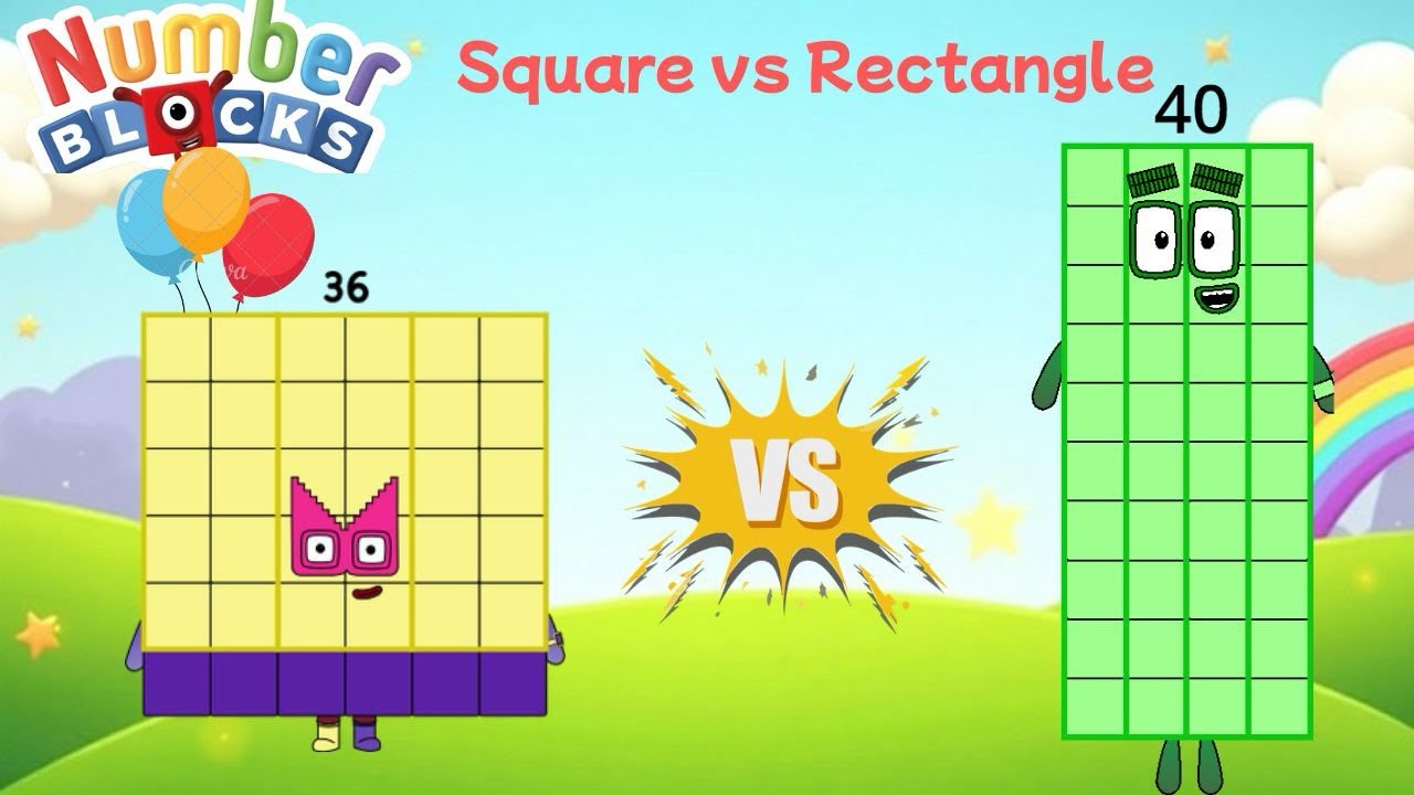 Square vs Rectangle | With number blocks learn the difference between ...
